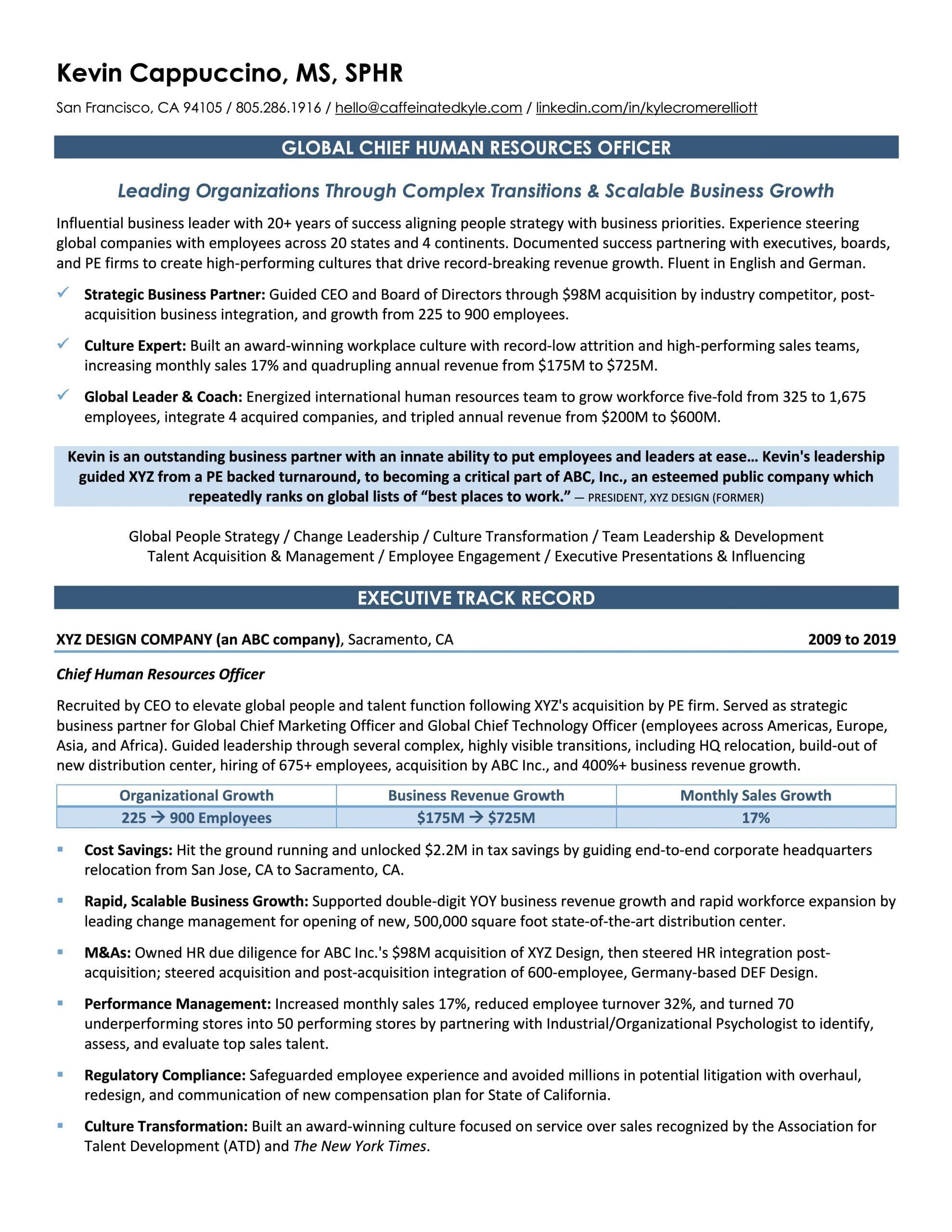 Global Chief Human Resources Officer Resume Sample | CaffeinatedKyle.com Global Chief Human Resources Officer Resume Sample | CaffeinatedKyle.com