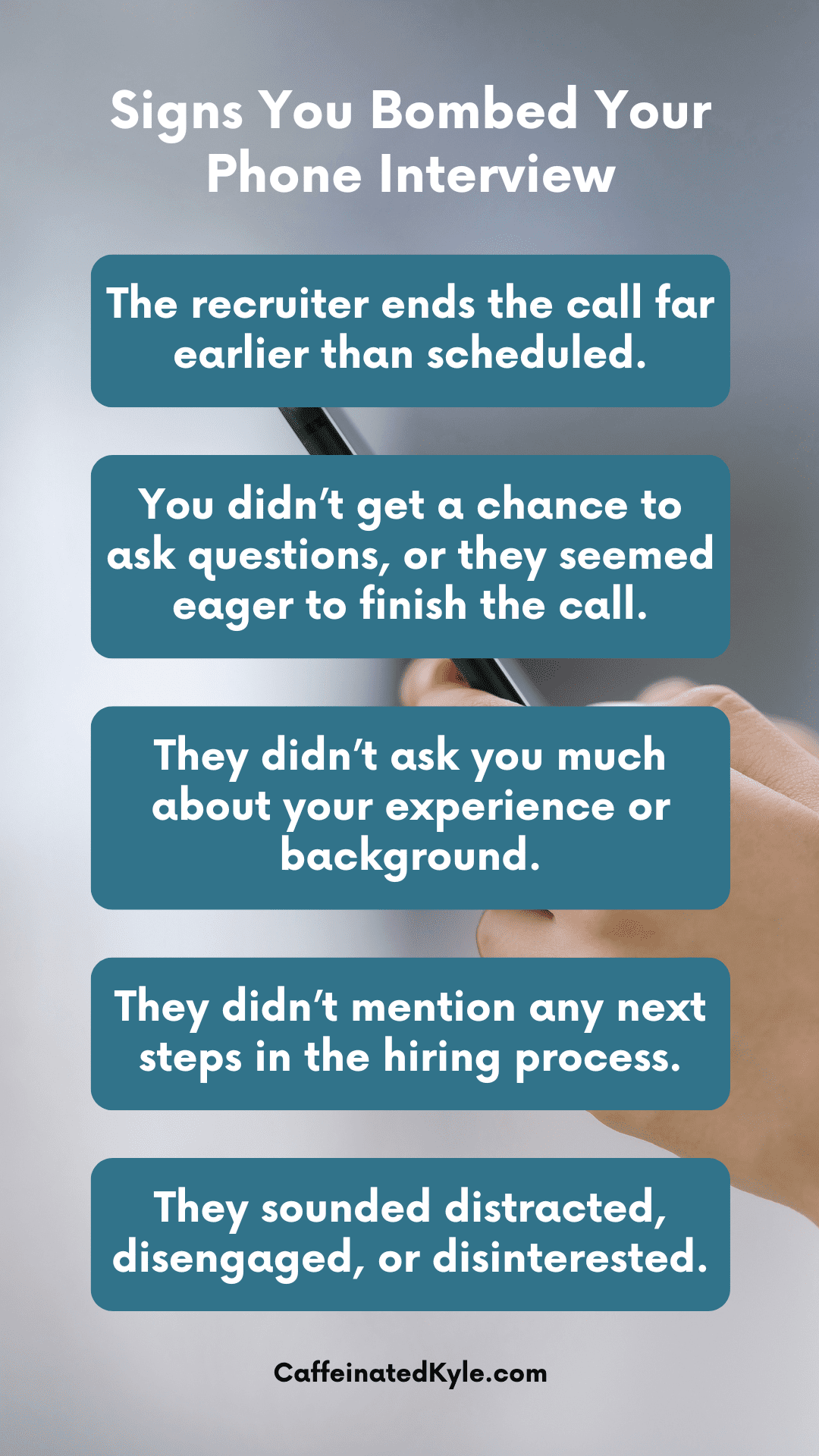 Signs You Bombed Your Phone Interview | CaffeinatedKyle.com